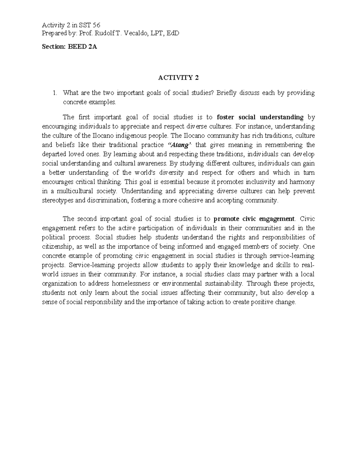 Activity 2 SST Group 3 - Civic competence - Activity 2 in SST 56 ...