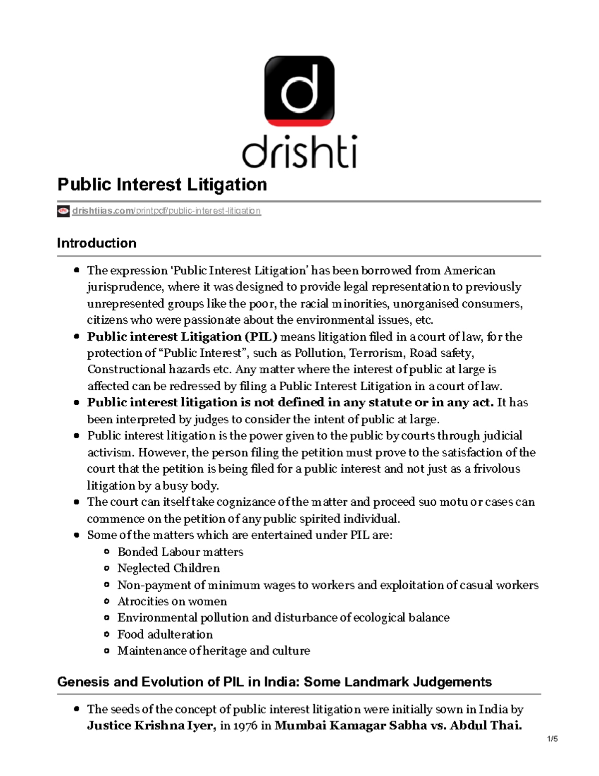 1597420747 public interest litigation - Public Interest Litigation - Studocu
