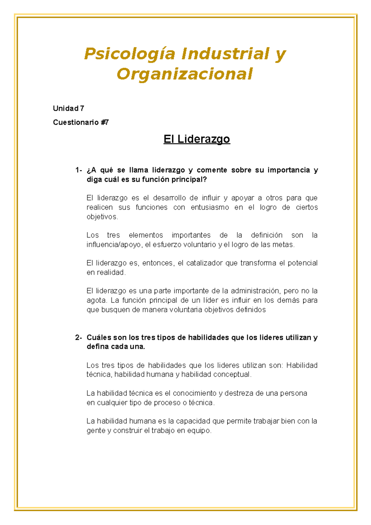 Psicología Industrial y Organizacional - Psicología Industrial y ...