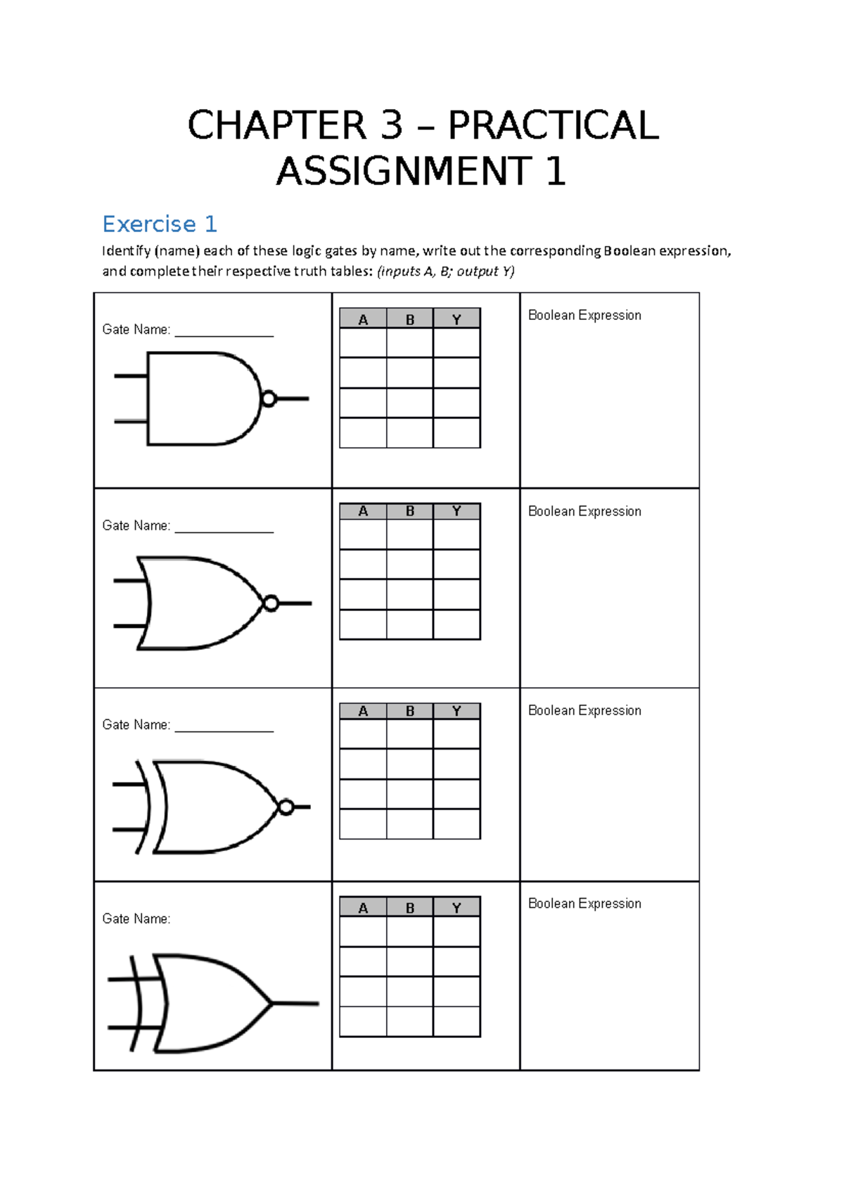 Chapter 3 Assignment 1 - notes - CHAPTER 3 – PRACTICAL ASSIGNMENT 1 ...