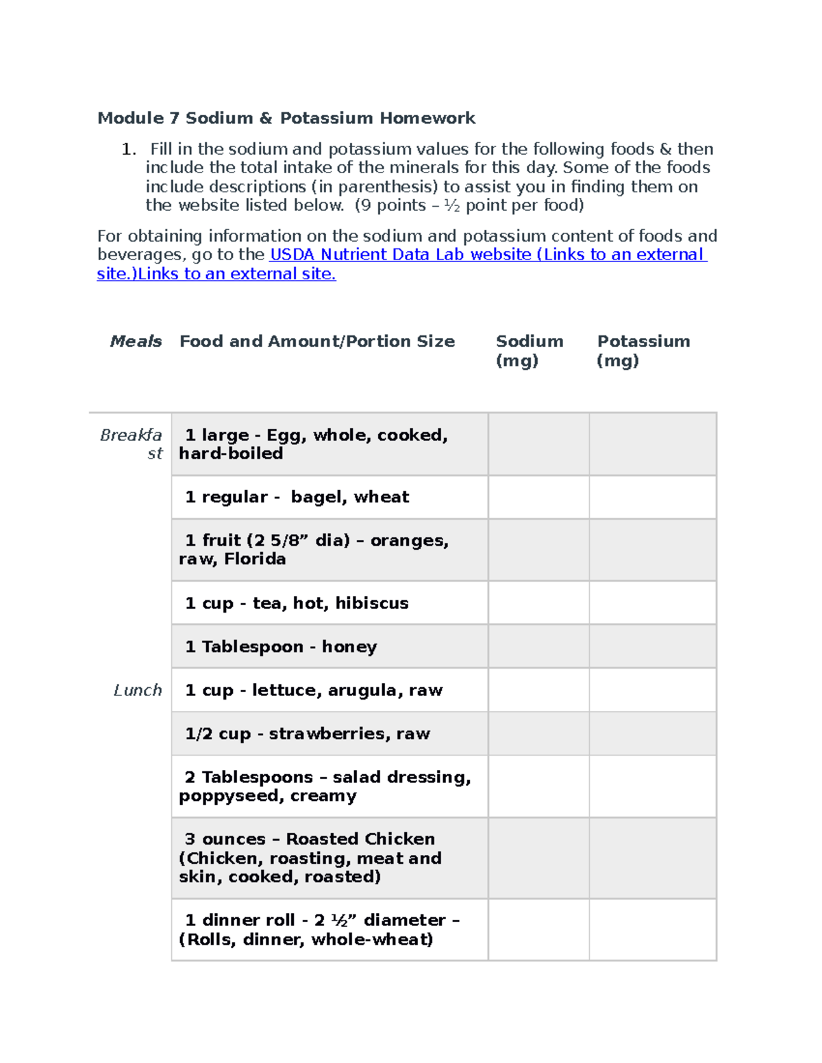 M7 Mineral Worksheet Homework - Module 7 Sodium & Potassium Homework ...