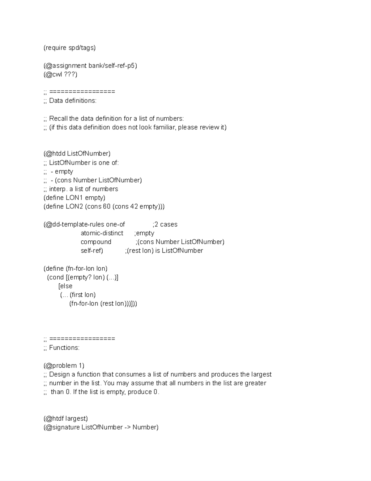 Largesr solution - EDEX WORK - (require spd/tags) (@assignment bank ...