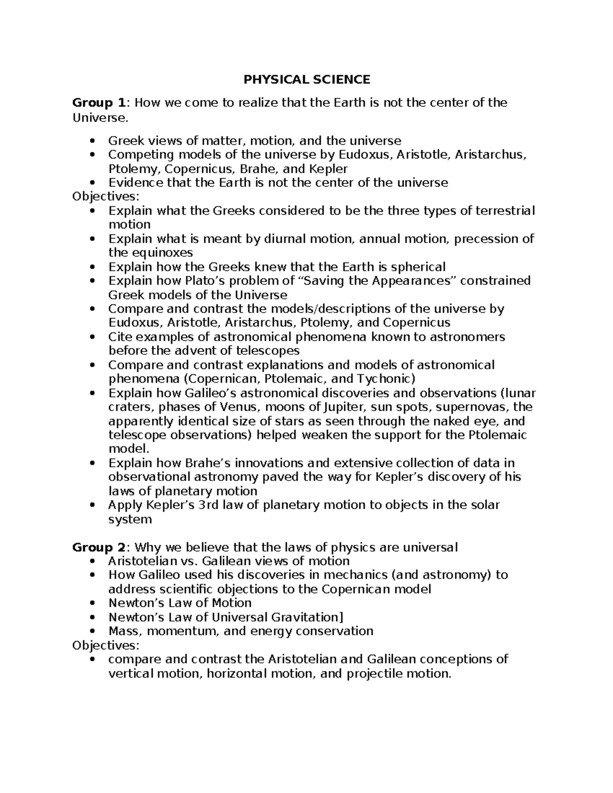Topic for Reporting Physical Science - PHYSICAL SCIENCE Group 1: How we ...