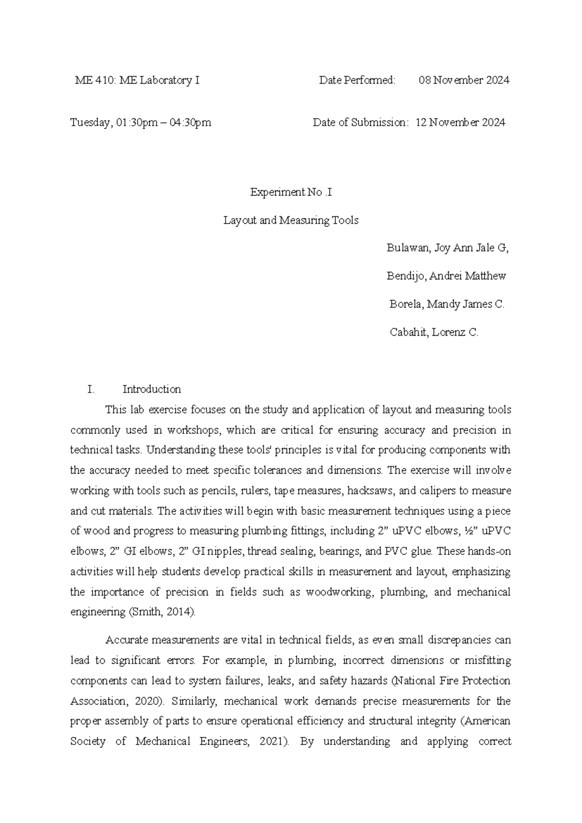 MTEC-121 - It is our report laboratory on Workshop theory and practice ...