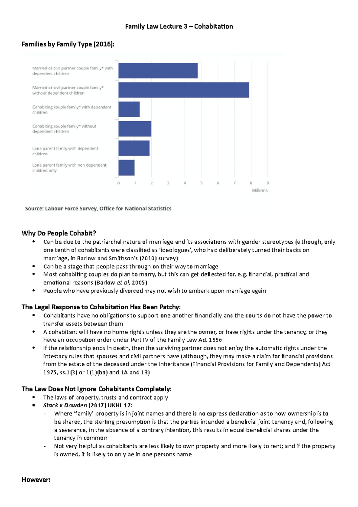 Lecture 3 - Cohabitation - Family Law Lecture 3 – Cohabitation Families ...