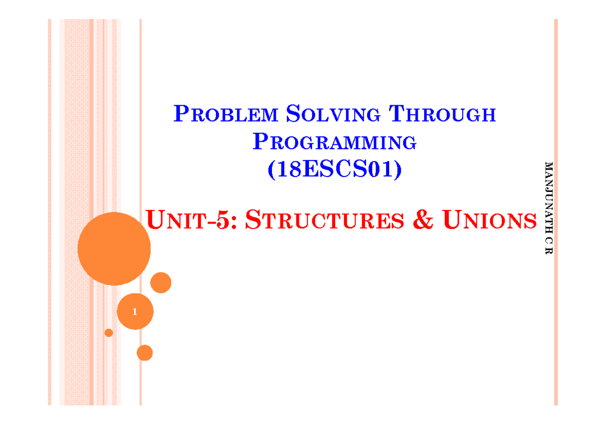 Module 5 (PSP) - Structures and Unions - - Studocu