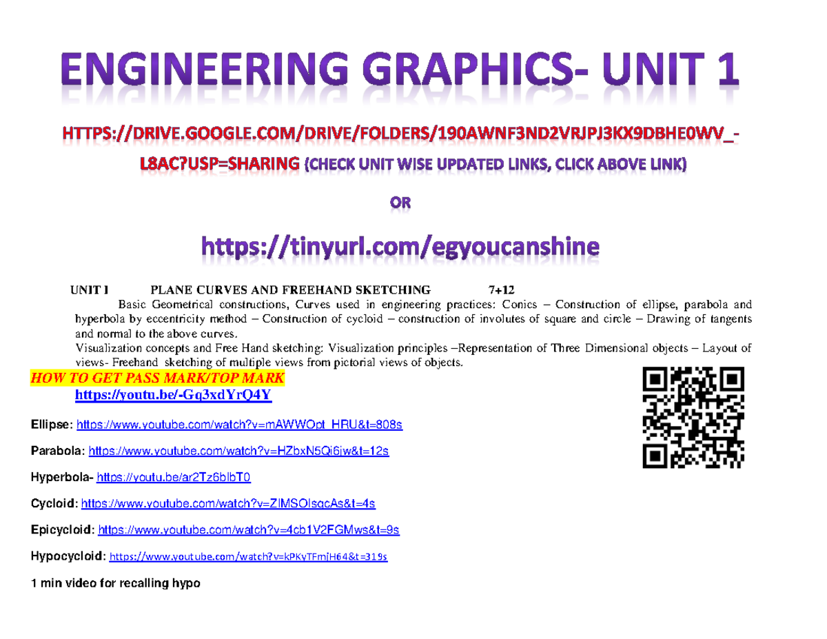 EG videos unit 1 youcanshine links - Studocu