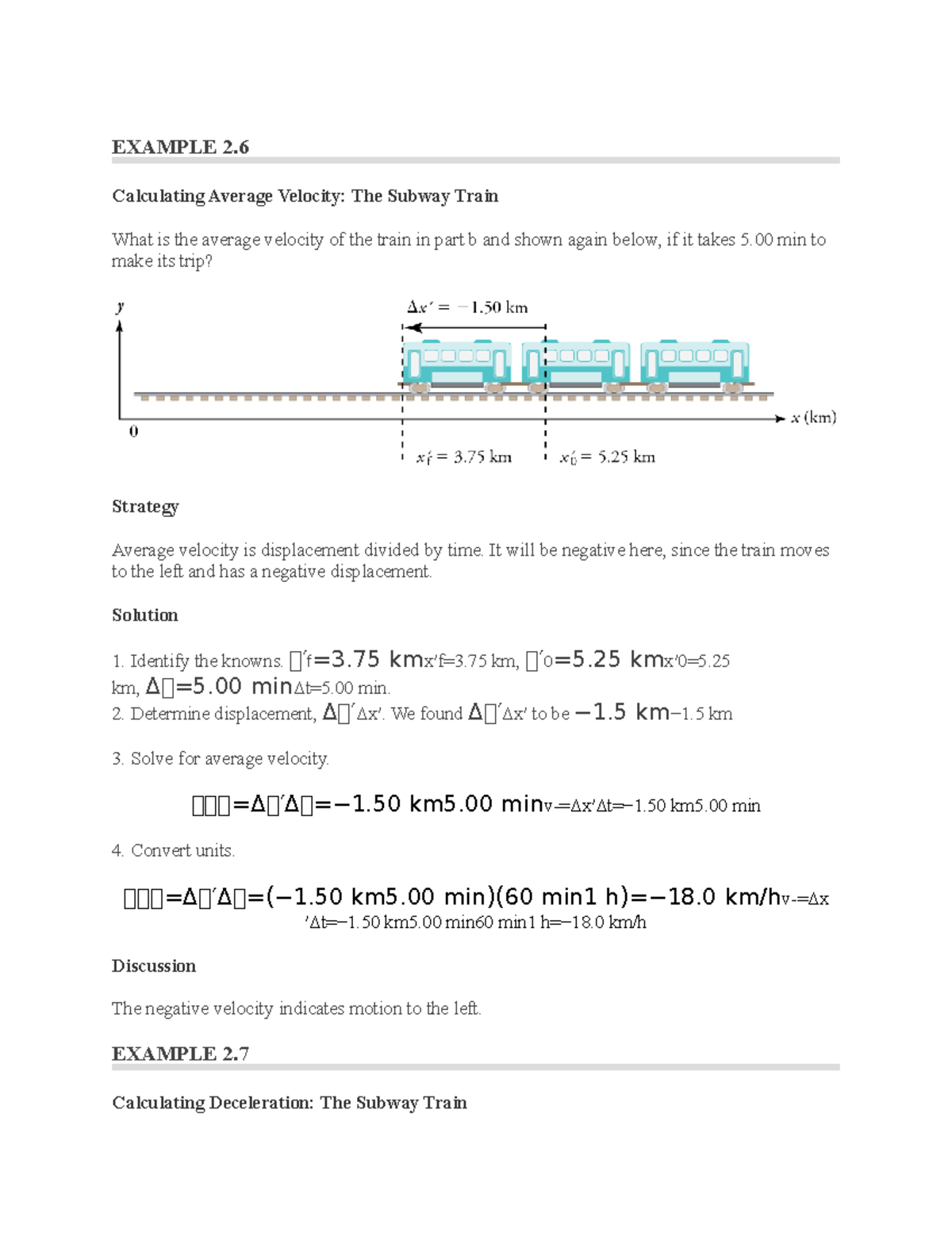 Physics notes 2023 - EXAMPLE 2. Calculating Average Velocity: The ...