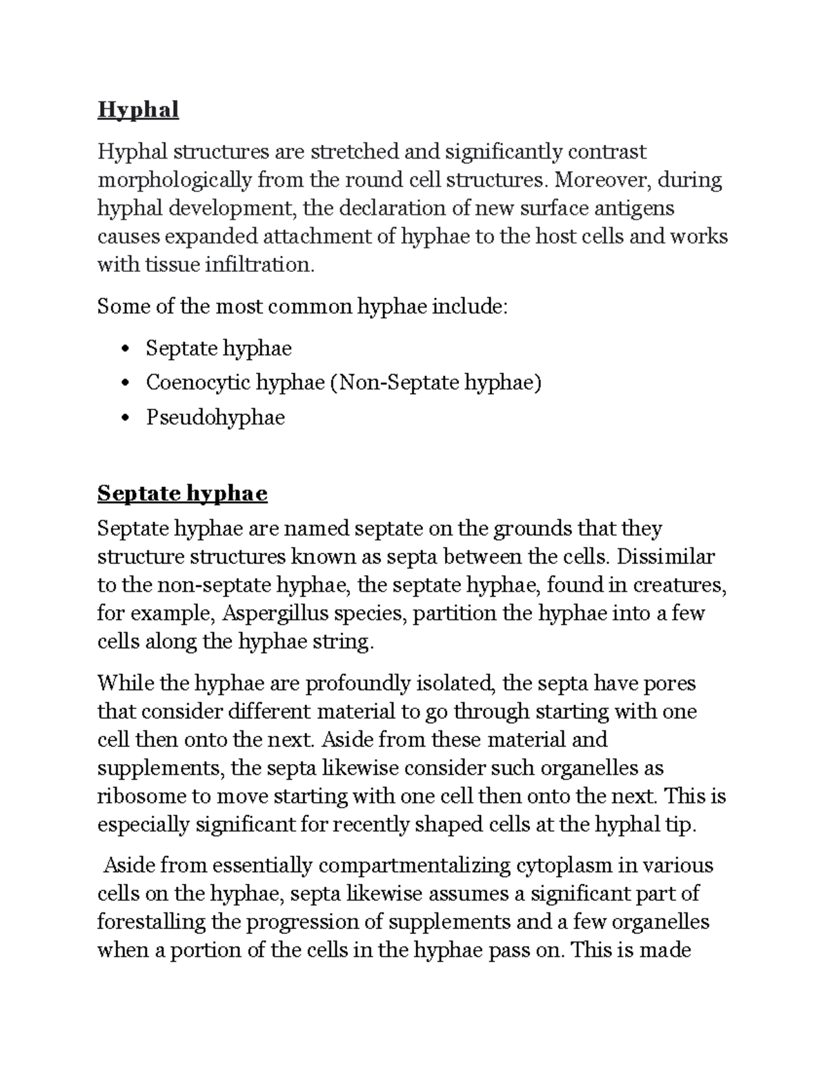 Hyphal - Hyphal Hyphal structures are stretched and significantly ...