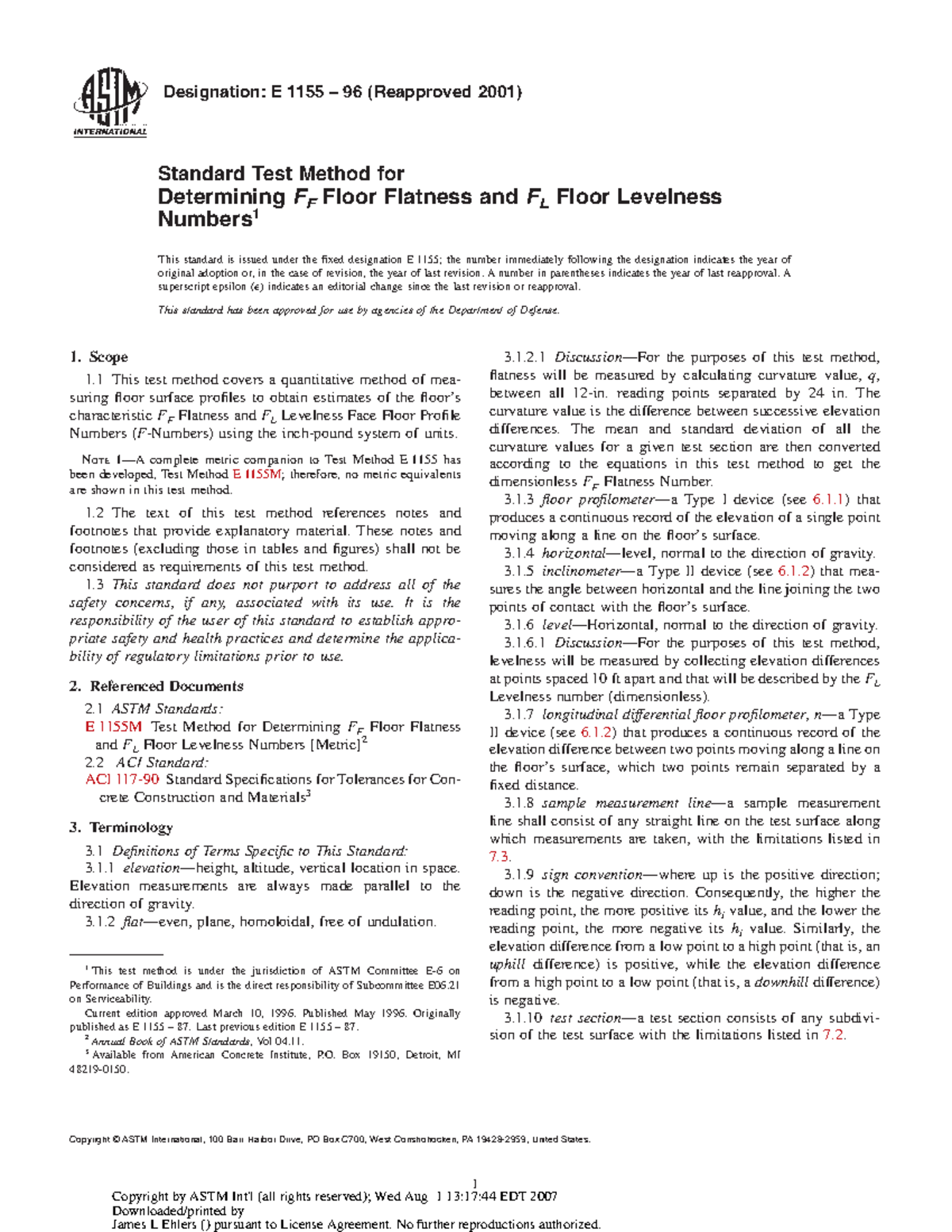 ASTM E1155 - Designation: E 1155 – 96 (Reapproved 2001) Standard Test ...