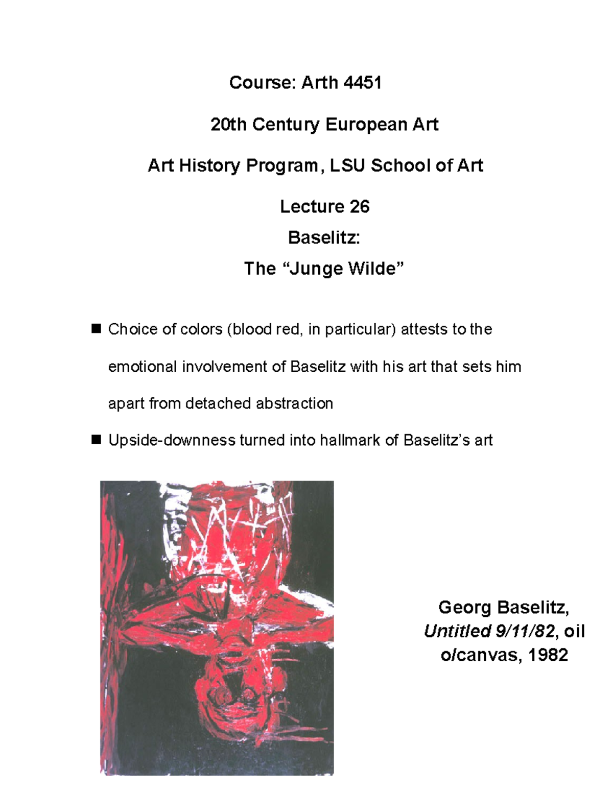 Polke - 20th Century Art Lecture Notes summary from ppt - Course: Arth ...