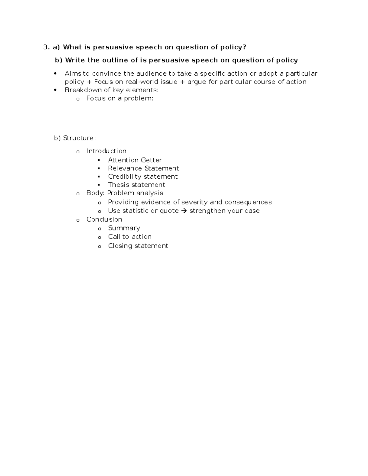 Chap 16 Speaking to persuade - a) What is persuasive speech on question ...