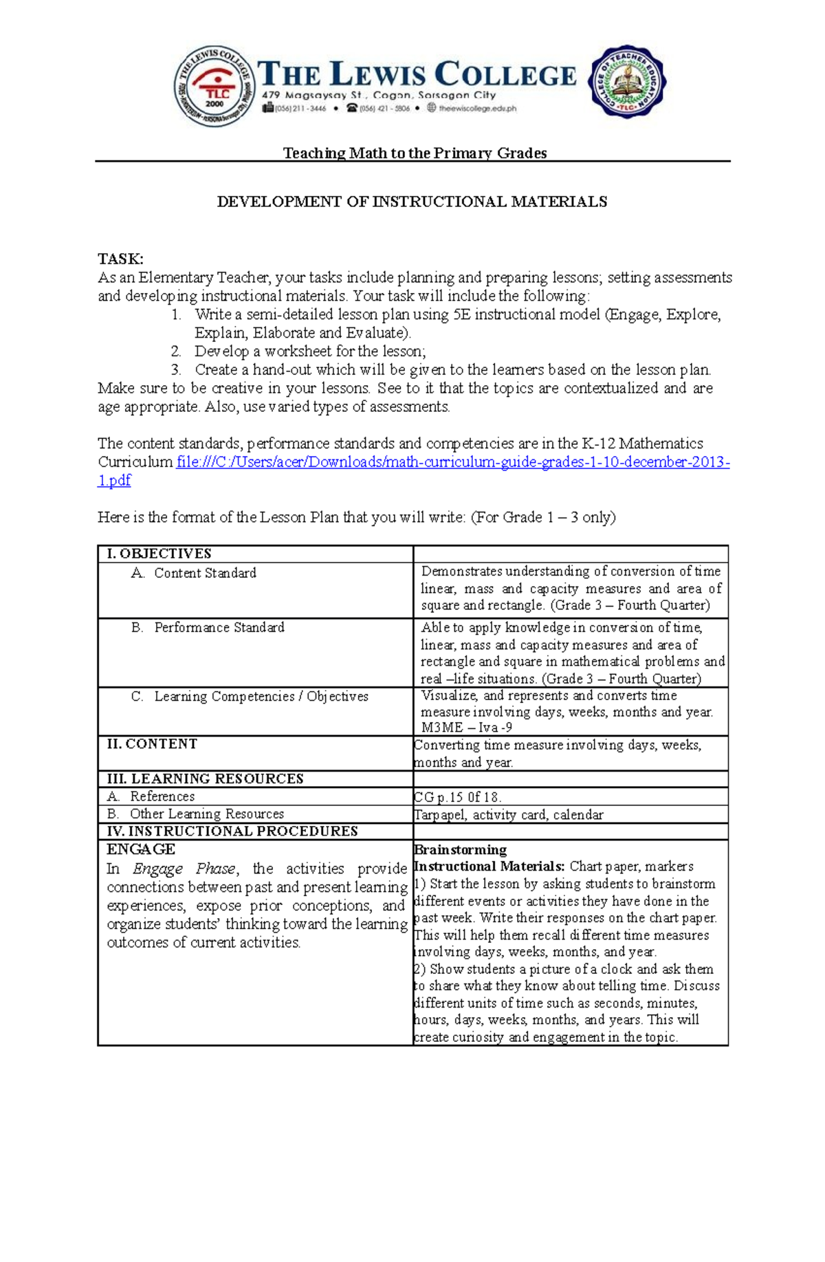 Teaching Math- Midterms - Teaching Math to the Primary Grades ...