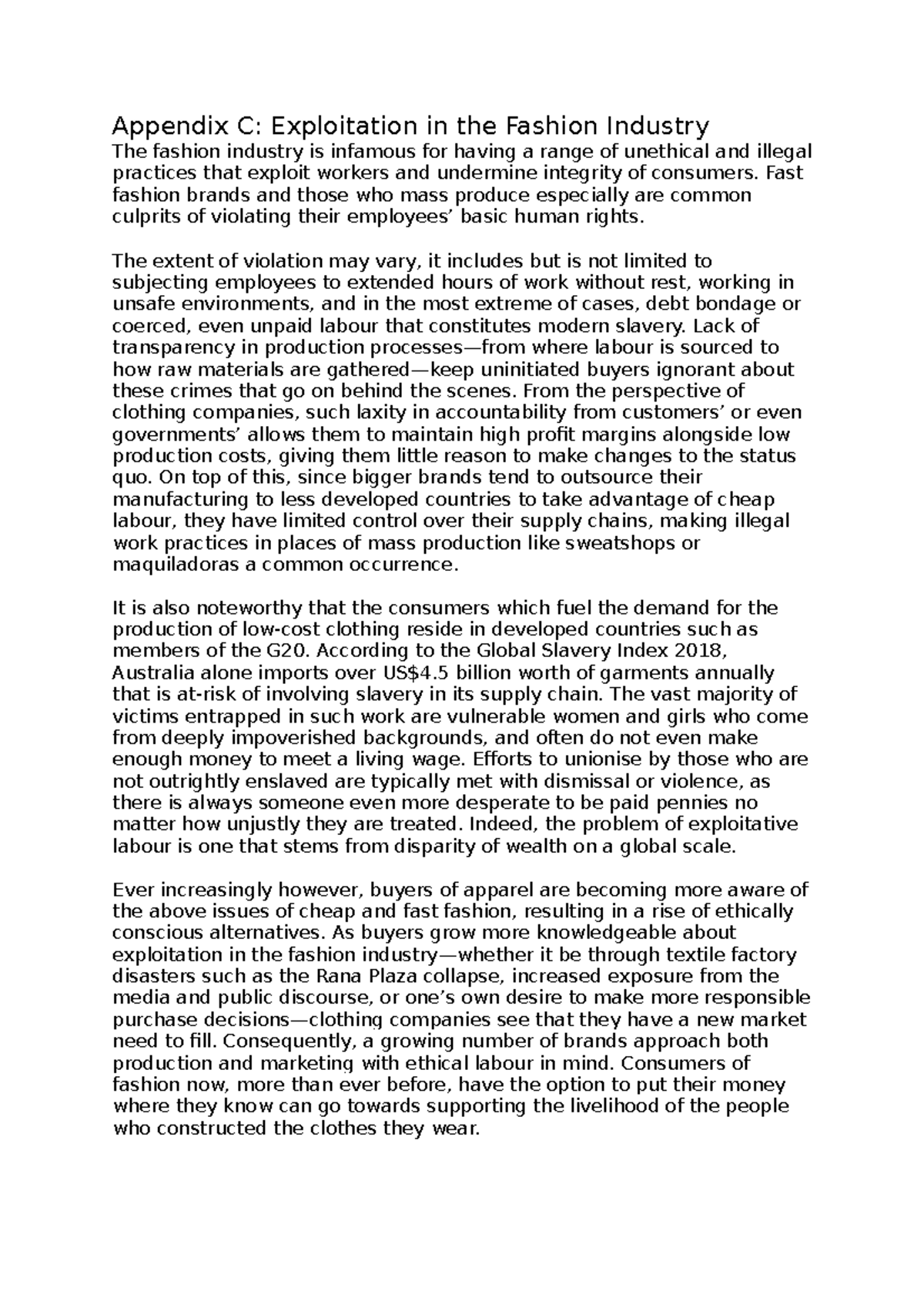 Marketing group project 2 Appendices - Appendix C: Exploitation in the ...