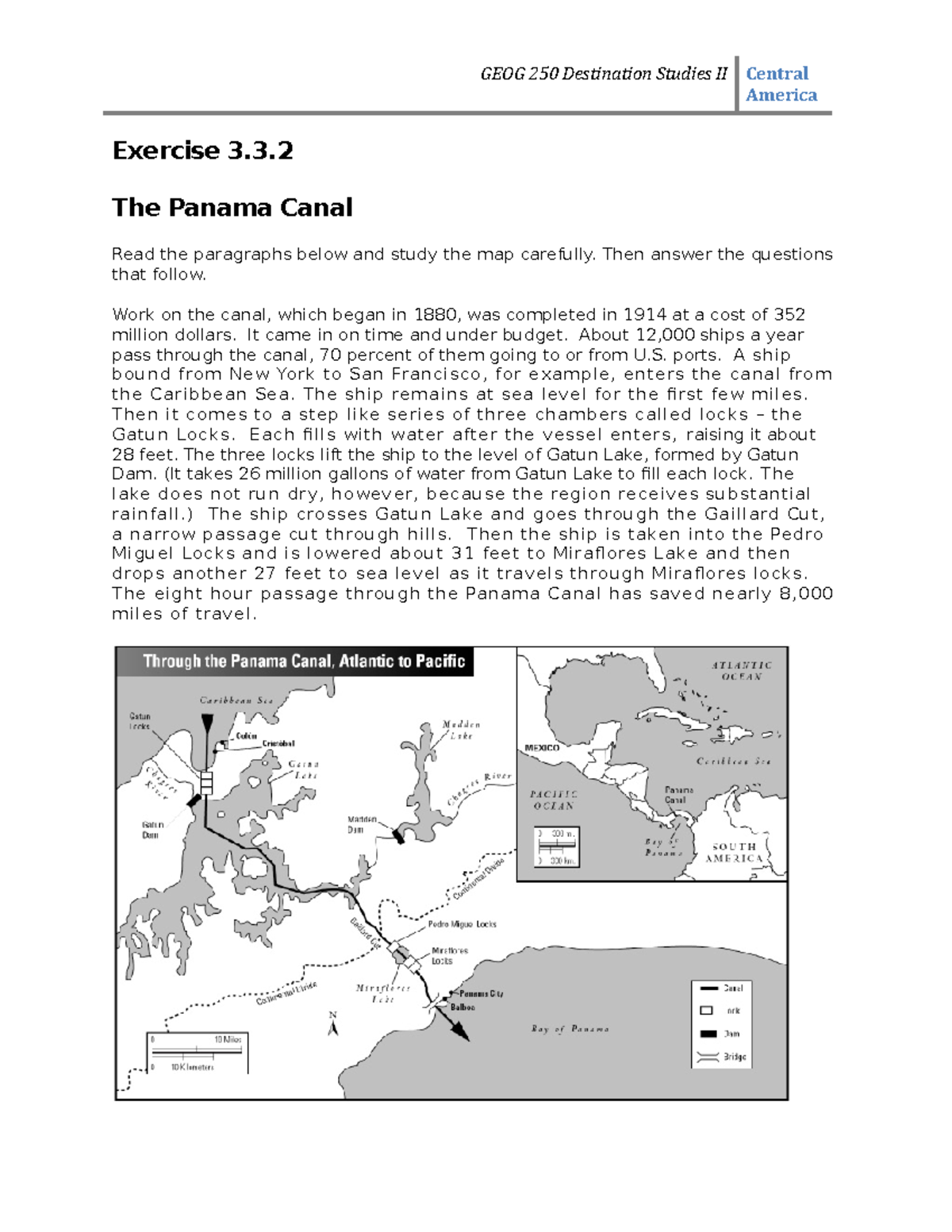 Exercise 3.3.2 The Panama Canal - GEOG 250 Destination Studies II ...