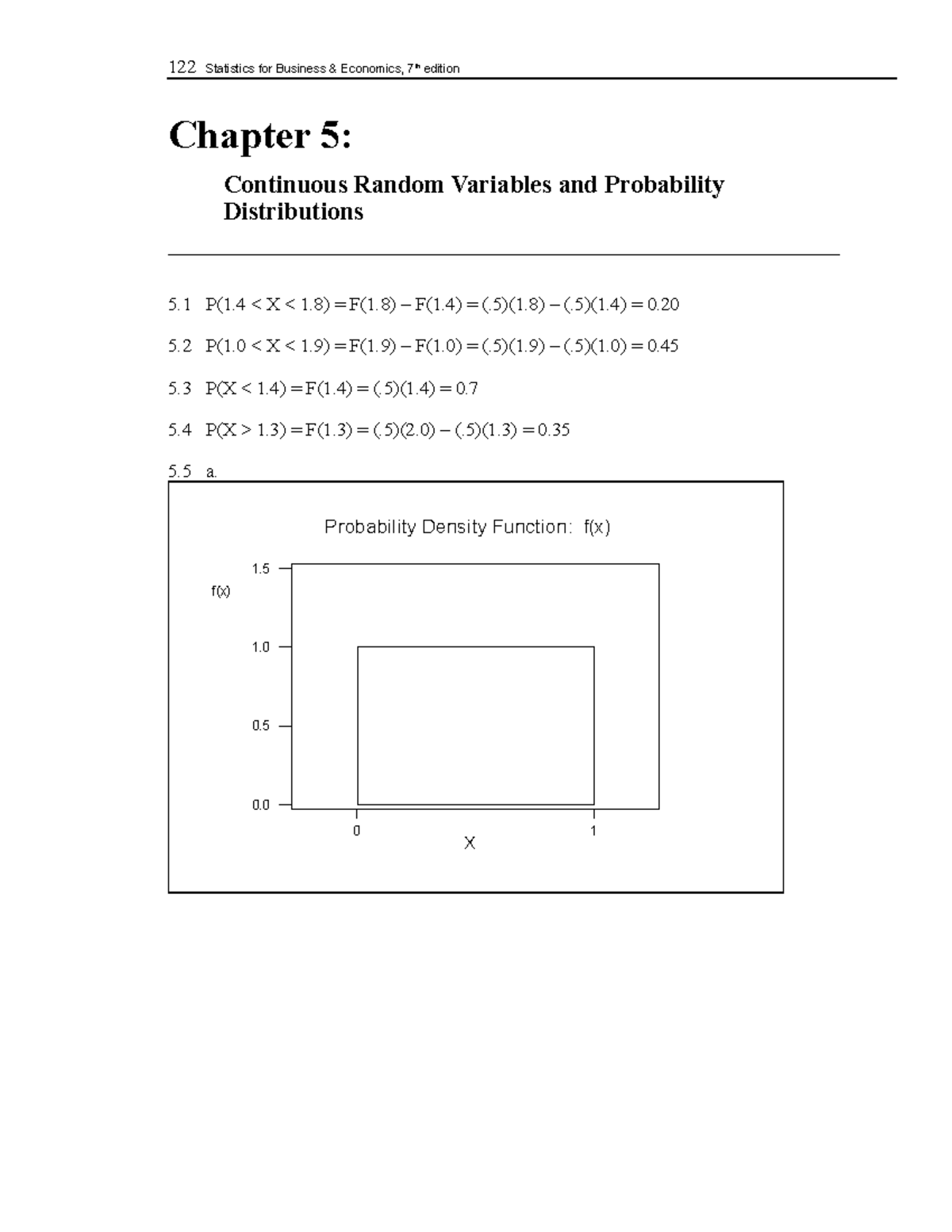 Newbold stat7 ism 05 - föreläsningsanteckningar 5 - Chapter 5: Continuous Random Variables and ...