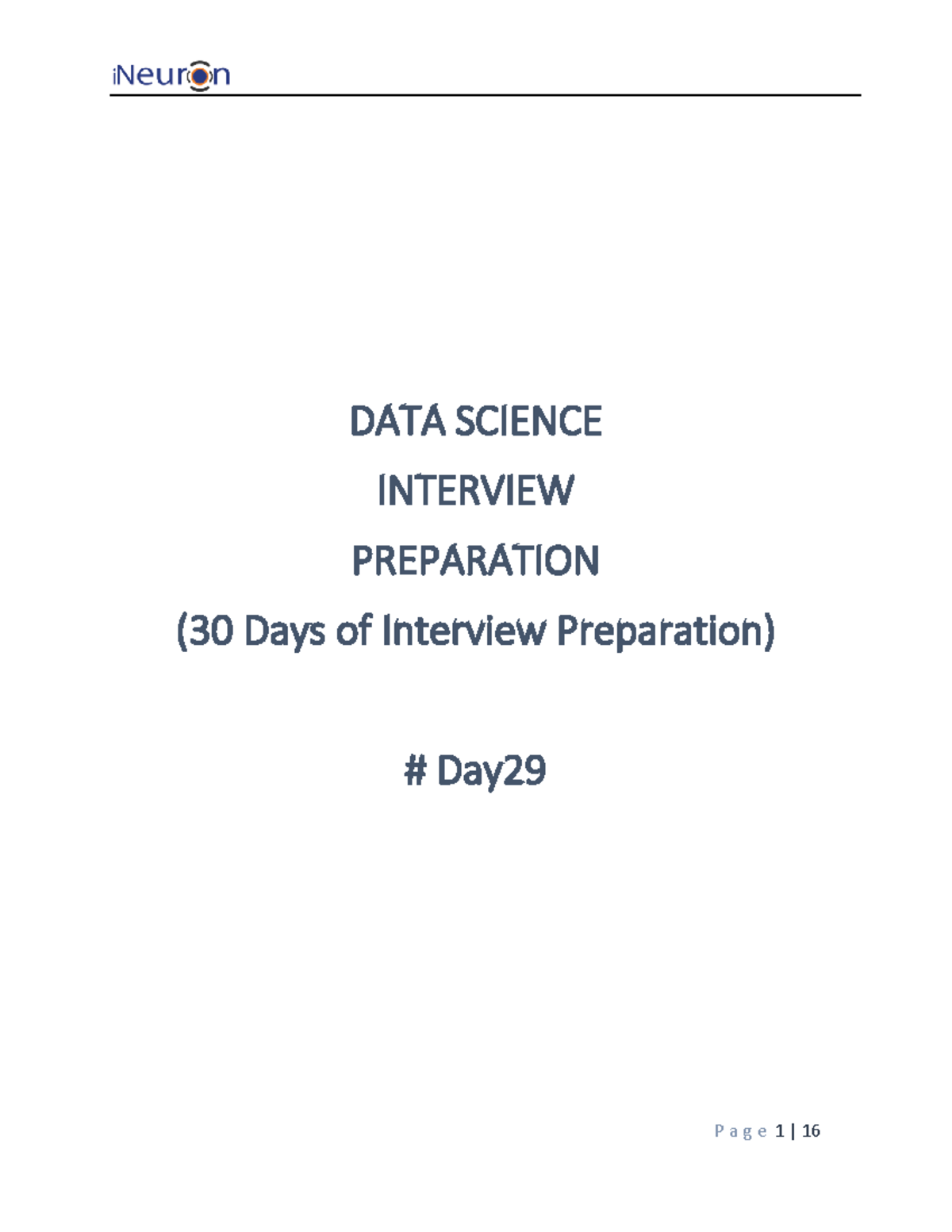 Data Science Interview Preparation - DATA SCIENCE INTERVIEW PREPARATION ...