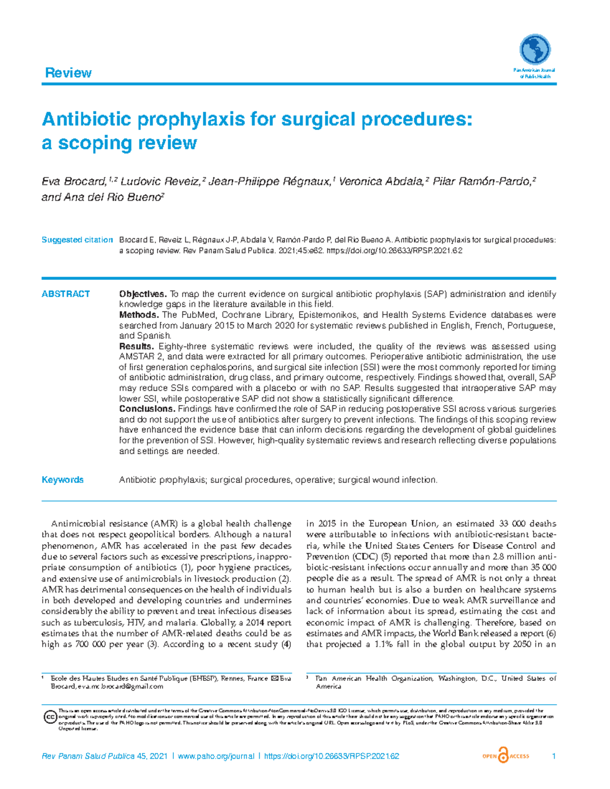 Profilaxis antibiotica - Pan American Journal of Public Health Review ...