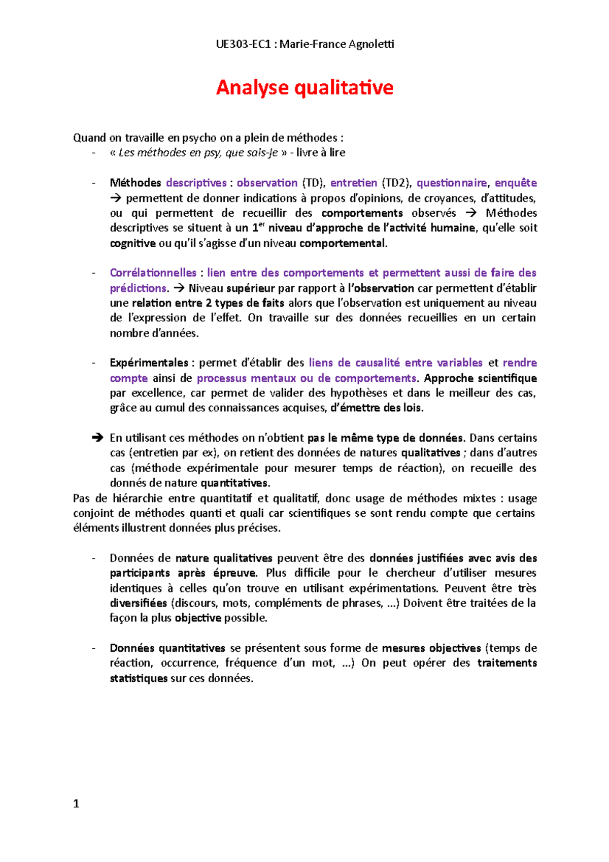 Analyse qualitative CM - Analyse qualitative Quand on travaille en ...