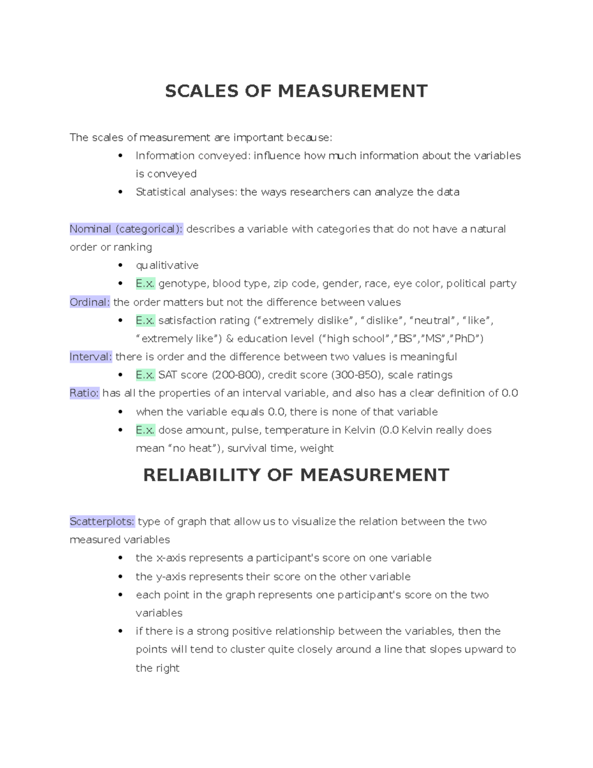 Lecture 3 PART2 - PS295 CHAPTER 3, part 2 - SCALES OF MEASUREMENT The ... Lecture 3 PART2 - PS295 CHAPTER 3, part 2 - SCALES OF MEASUREMENT The ...