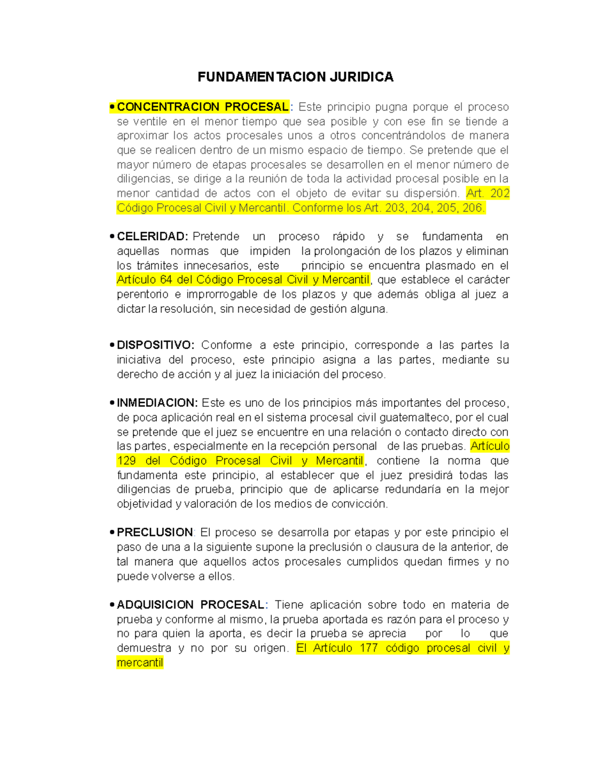 Fundamentacion Juridica Procesal Civil - FUNDAMENTACION JURIDICA ...