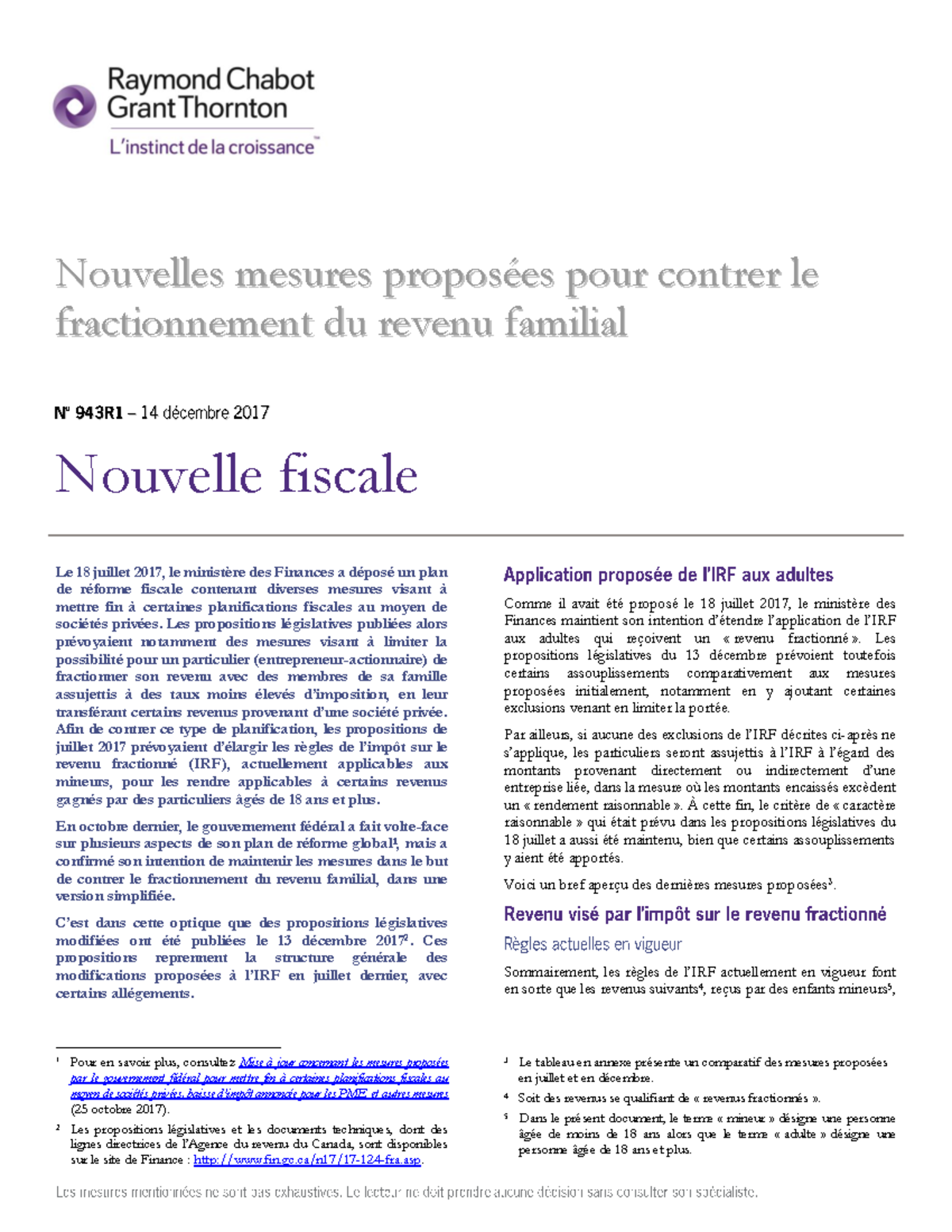 RCGT - Élargissement de la kiddy tax en 2018 - Le 18 juillet 2017, le ...