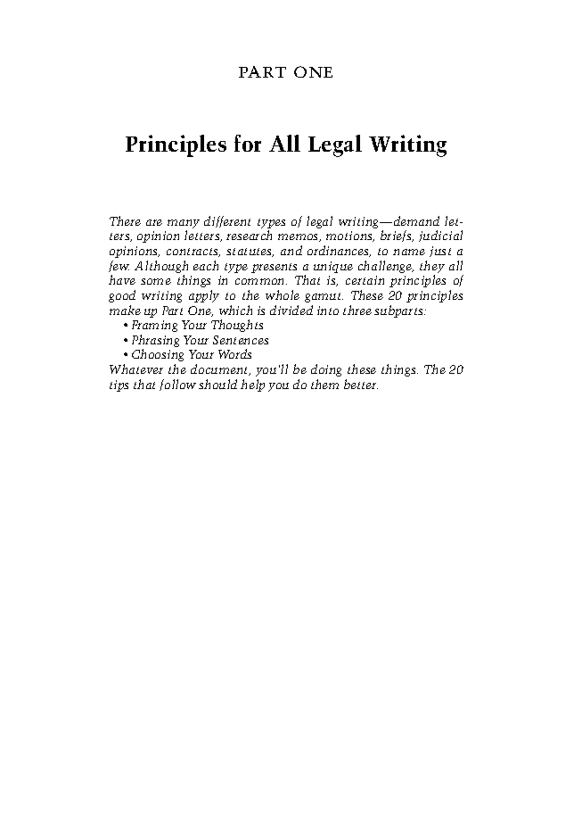 [Bryan A Garner] Legal Writing in Plain English - part one Principles ...