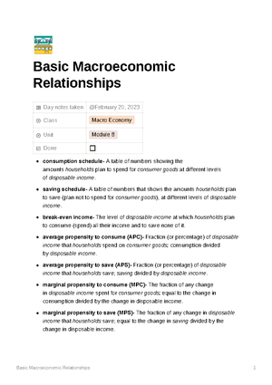 UNIT 4 -Macroeconomics - ECO 2013 / MACRO PROF. H. VAN BOVEN Chapter 16 ...
