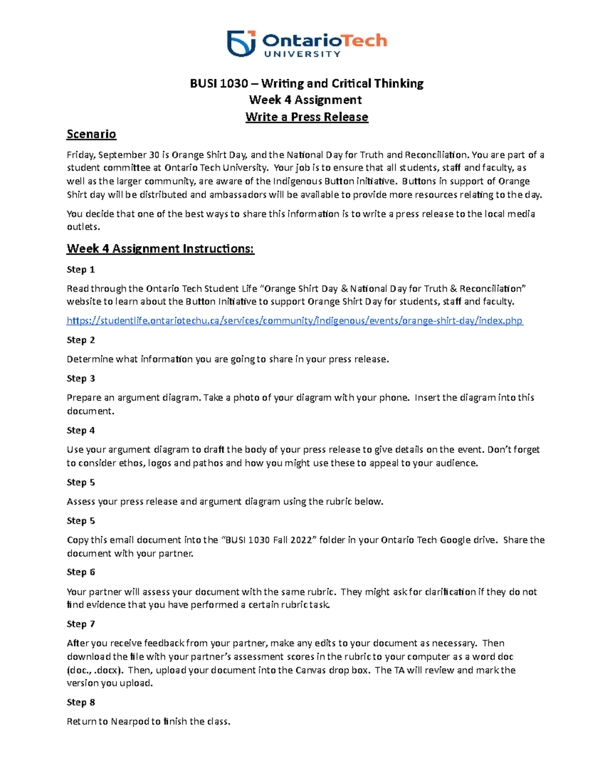 BUSI 1030 - Week 4 Assignment - BUSI 1030 – Writing and Critical ...