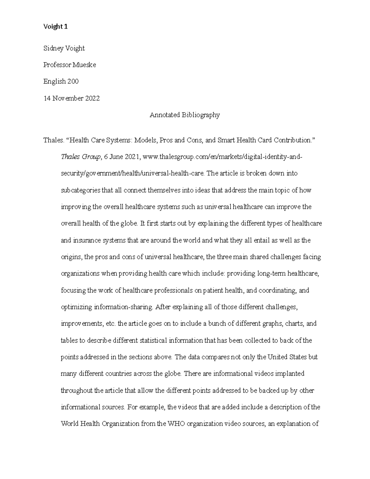 Annotated Bibliography and Works Cited for A3 Paper - Sidney Voight ...