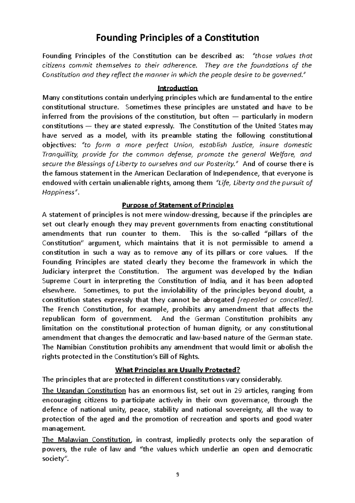 3. Founding Principles of a Constitution - Founding Principles of a ...