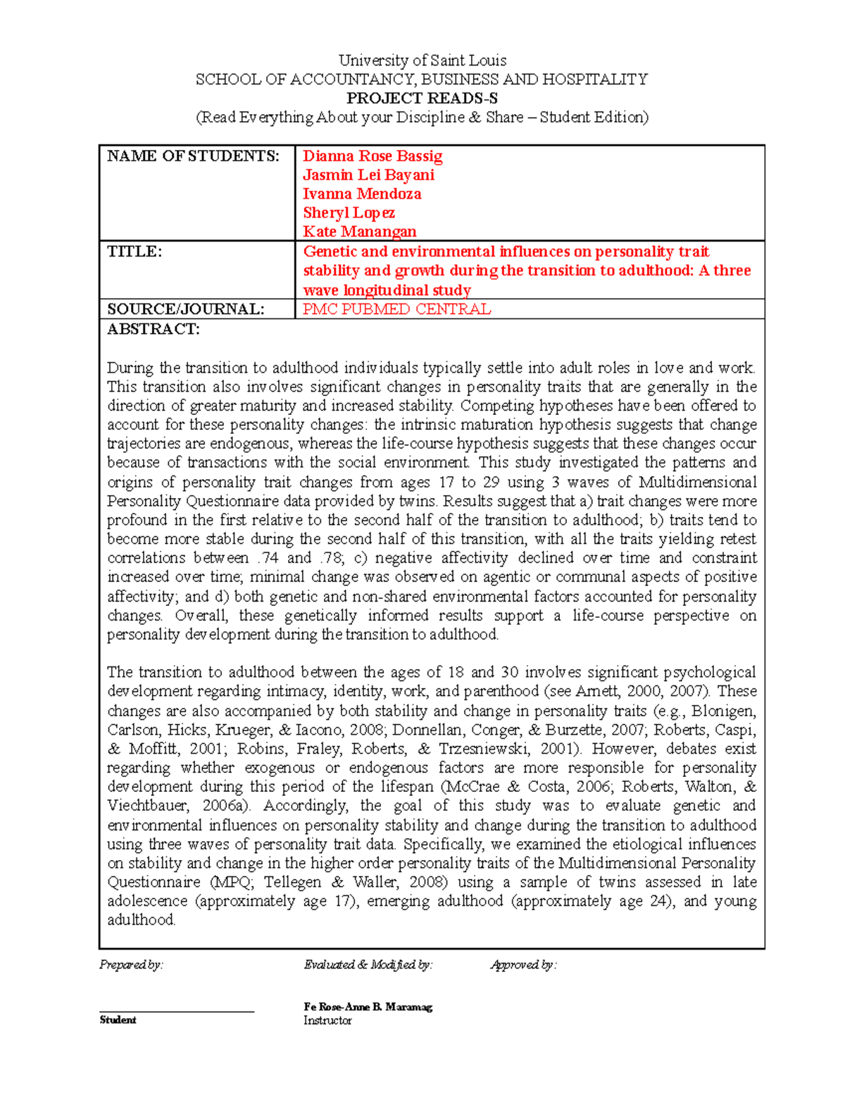 HBOR - hey - University of Saint Louis SCHOOL OF ACCOUNTANCY, BUSINESS ...