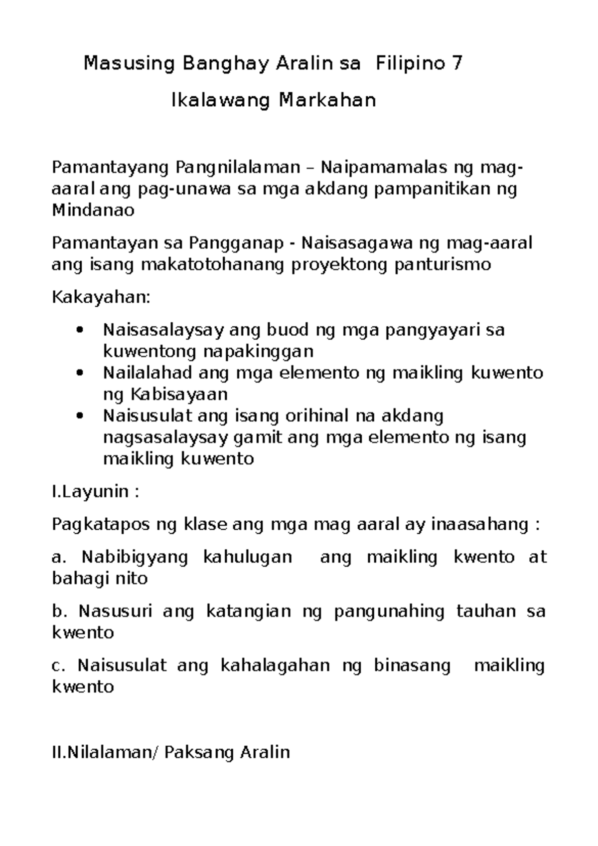 Masusing Banghay Aralin sa Filipino 7 - Nabibigyang kahulugan ang ...