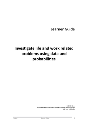 8494 Learner Guide - Lecture Notes for the 201/ 2015 academic year on ...