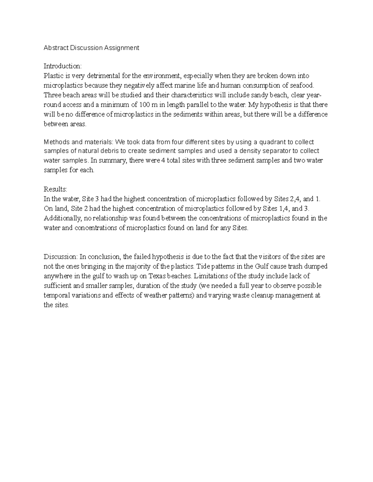 Abstract discussion assignment - Abstract Discussion Assignment ...