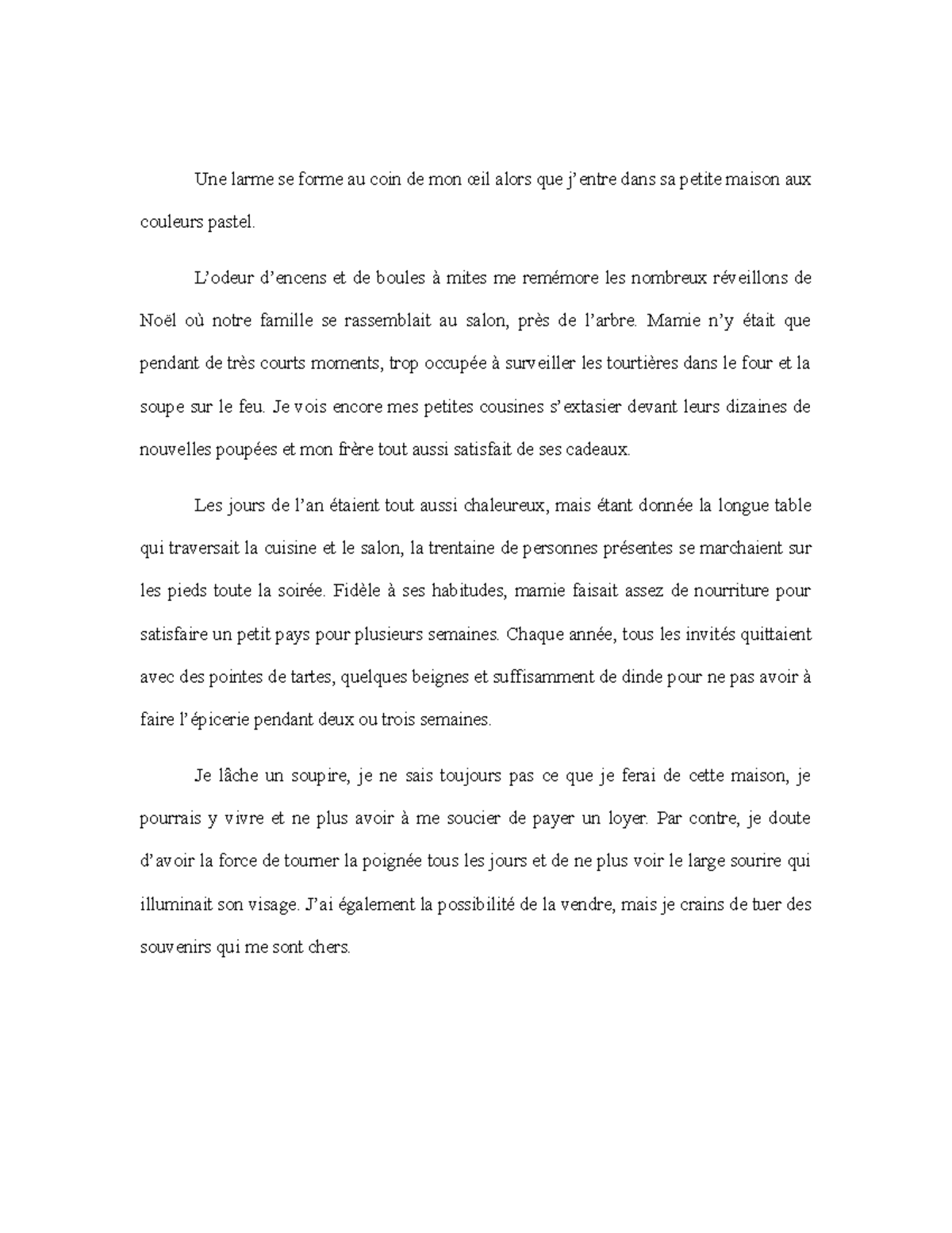 Texte rythme et vitesse du récit - Une larme se forme au coin de mon ...