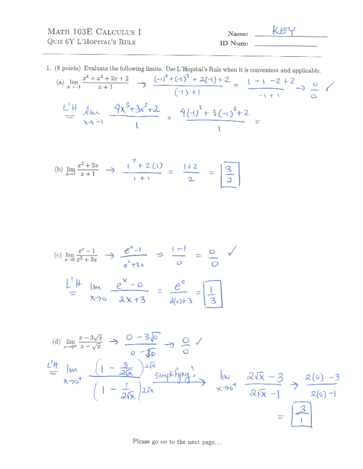 2022 Summer Math103E Quiz 6 Key - MATH 131 - Studocu