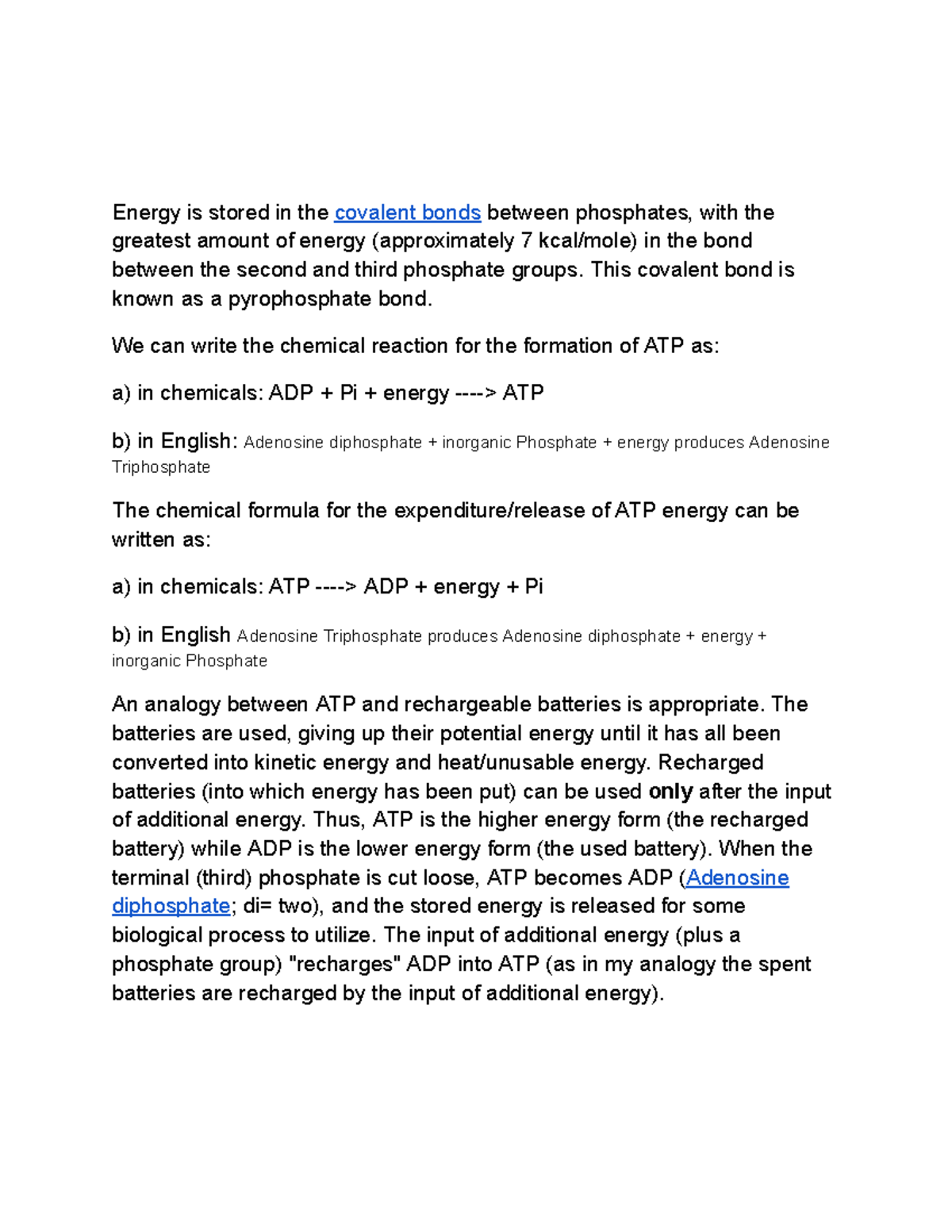 Chem notes - Study materials on the different types of bonds - Used for ...