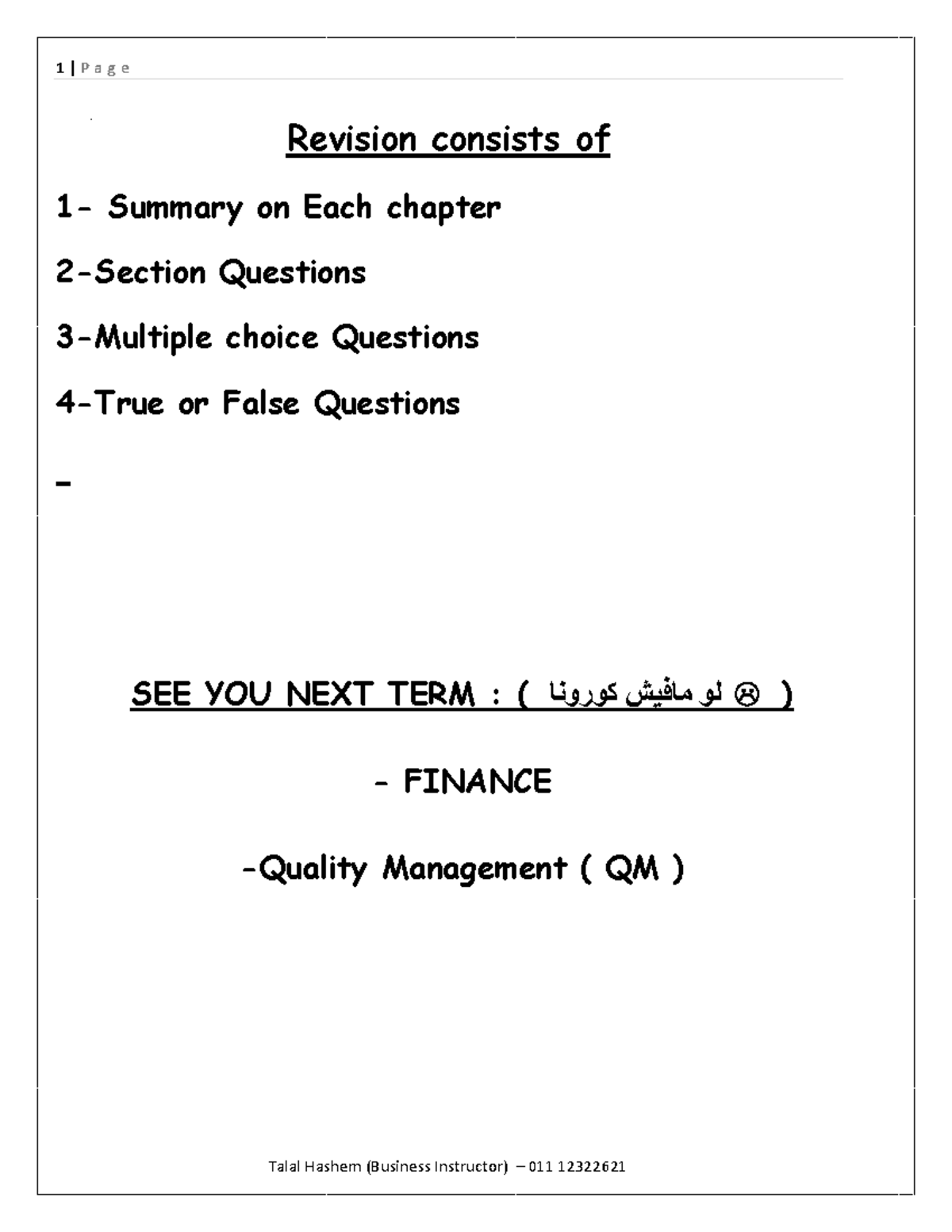 Ob revision 2020 part 1 - Summary + questions answered - Revision ...