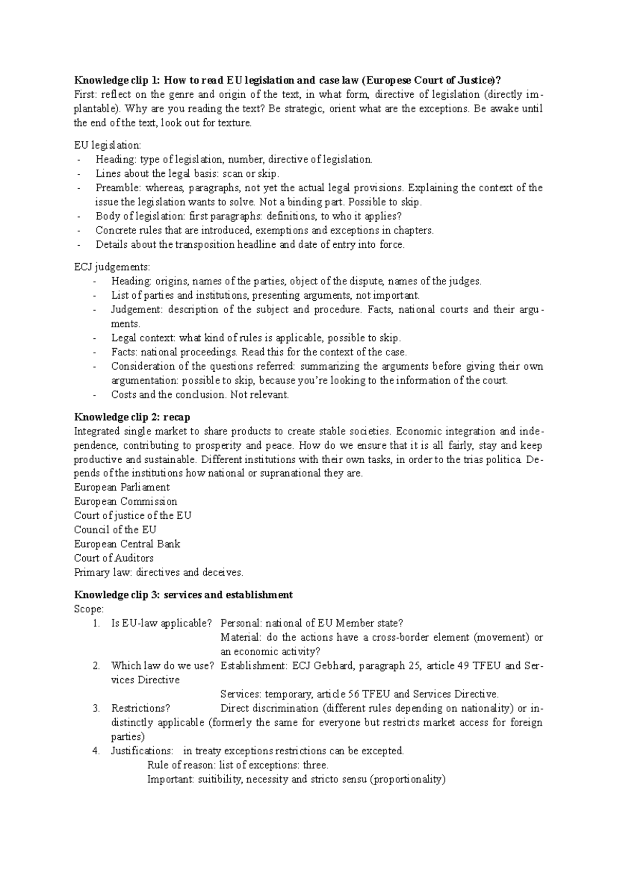 Knowledge clips week 1 - Knowledge clip 1: How to read EU legislation ...