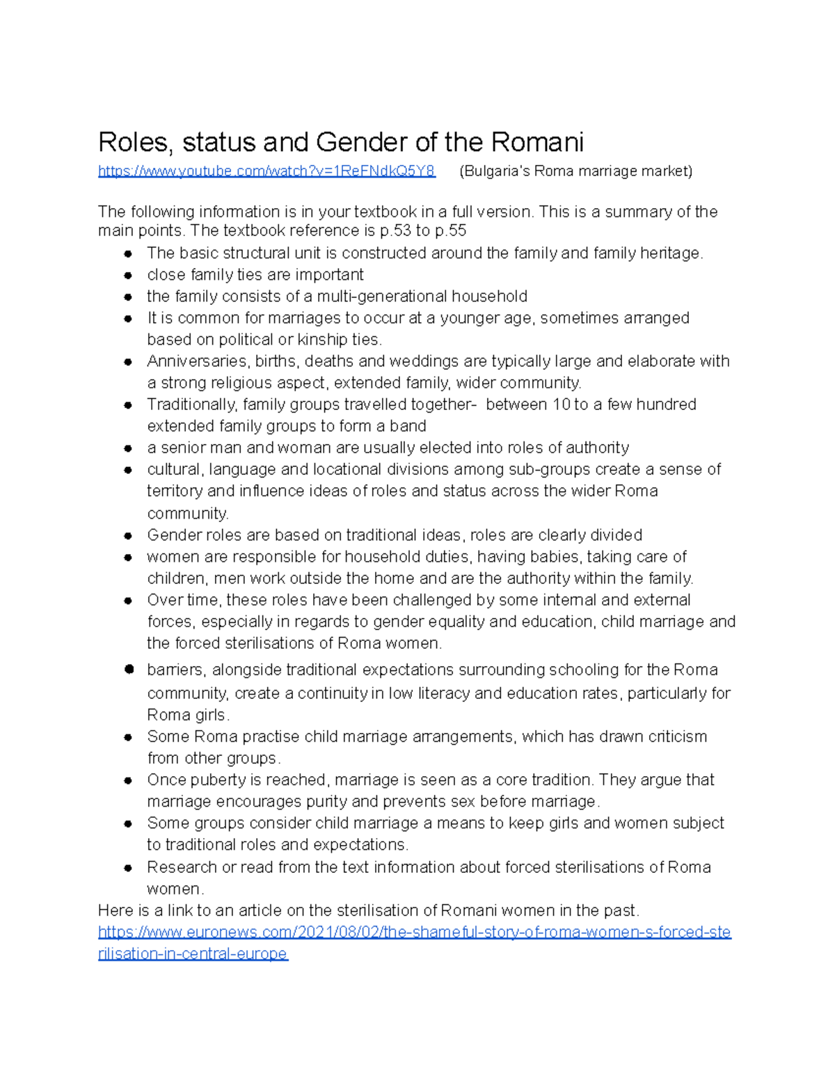 Copy of Copy of Roles, status and Gender of the Romani - Roles, status ...