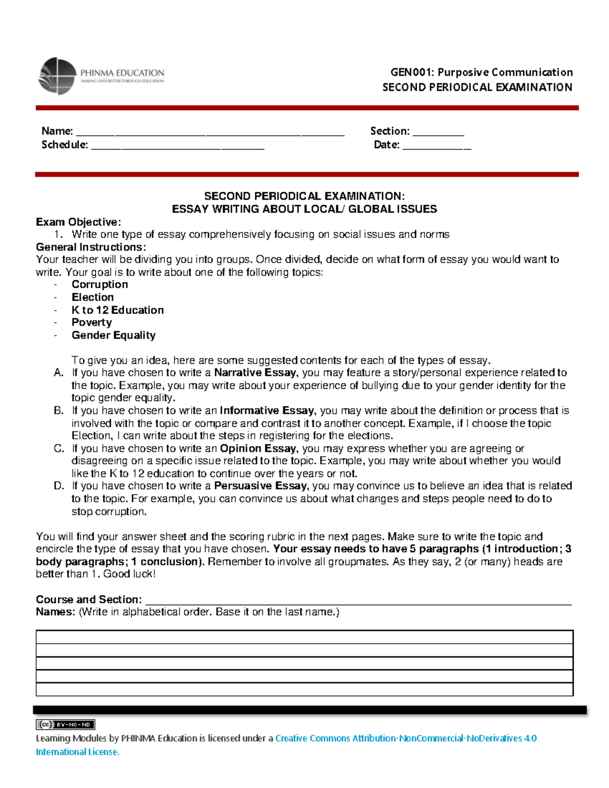 GEN001 P2-EXAM - For practicing in the final exam - SECOND PERIODICAL ...