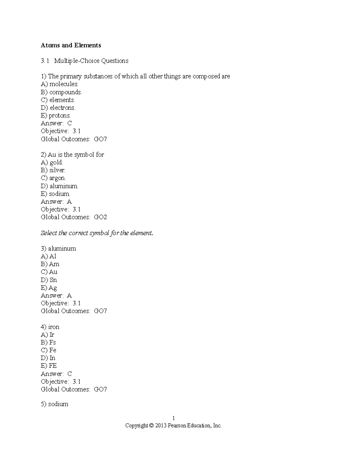 Practice questions - THIS WOULD REALLY HELP YOU IN STUDING - Atoms and ...