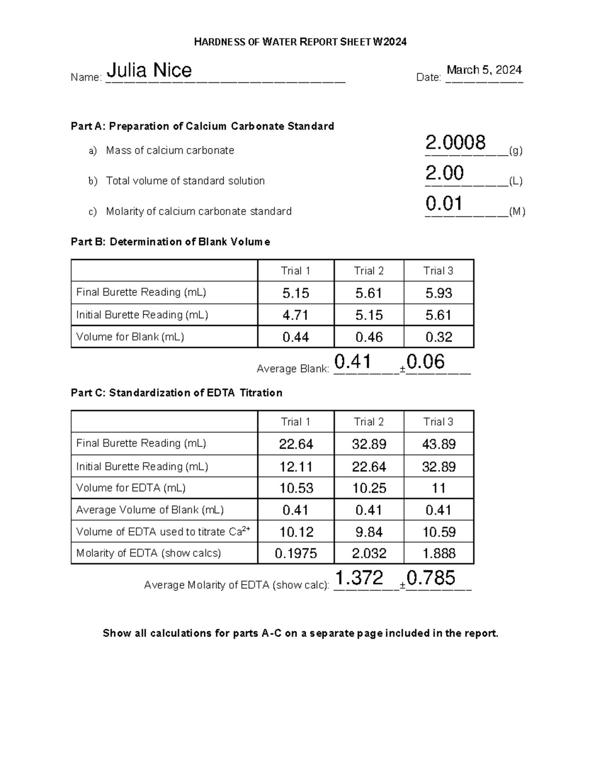4. Fillable Hardness of Water Report Sheets 2024 - HARDNESS OF W ATER ...