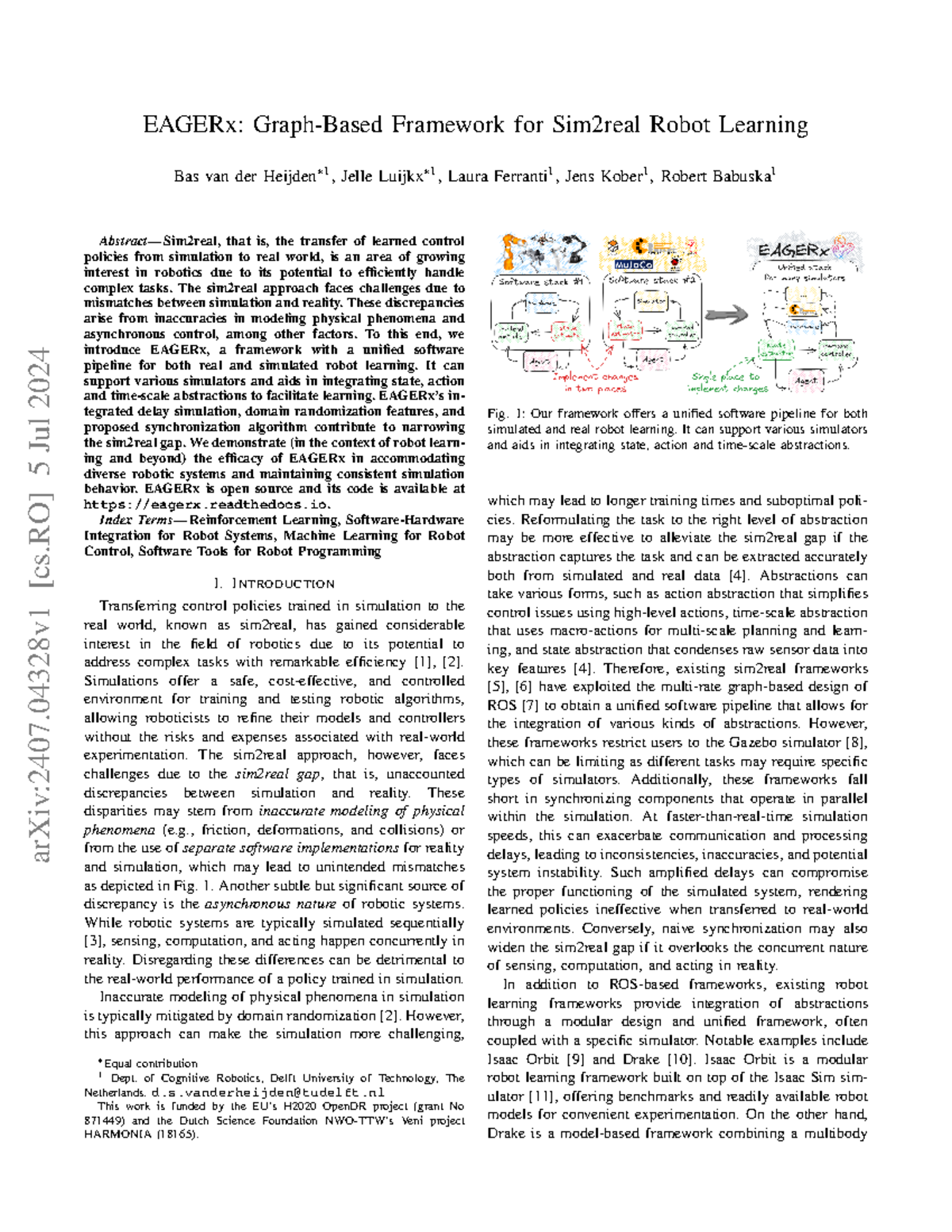 Eagerx Graph Based Framework For Sim2real Robot Learning Eagerx Graph Based Framework For