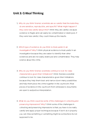 [Solved] Critical thinkers continually evaluate evidence that tests the ...