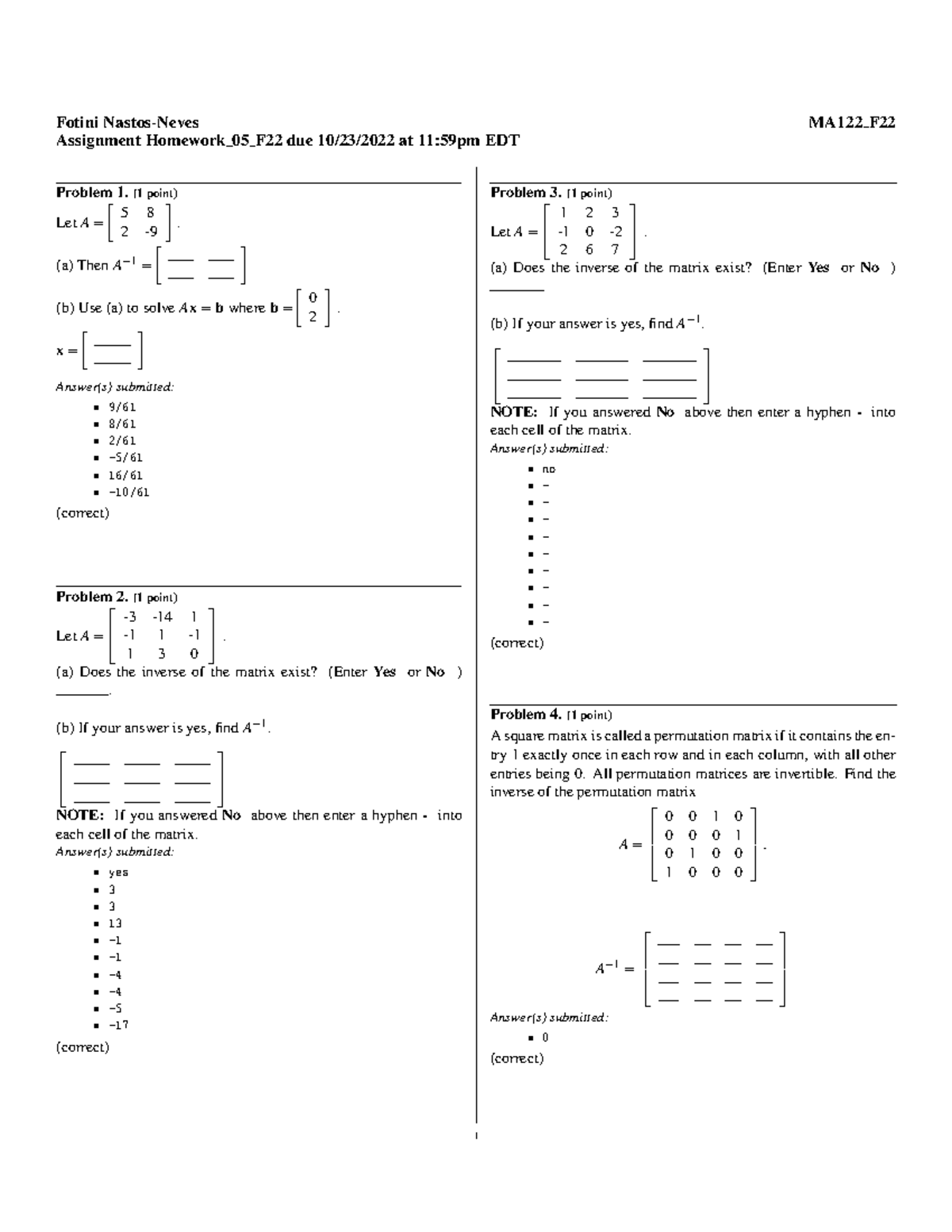 Hwk 5 - none - Fotini Nastos-Neves MA122 F Assignment Homework 05 F22 ...