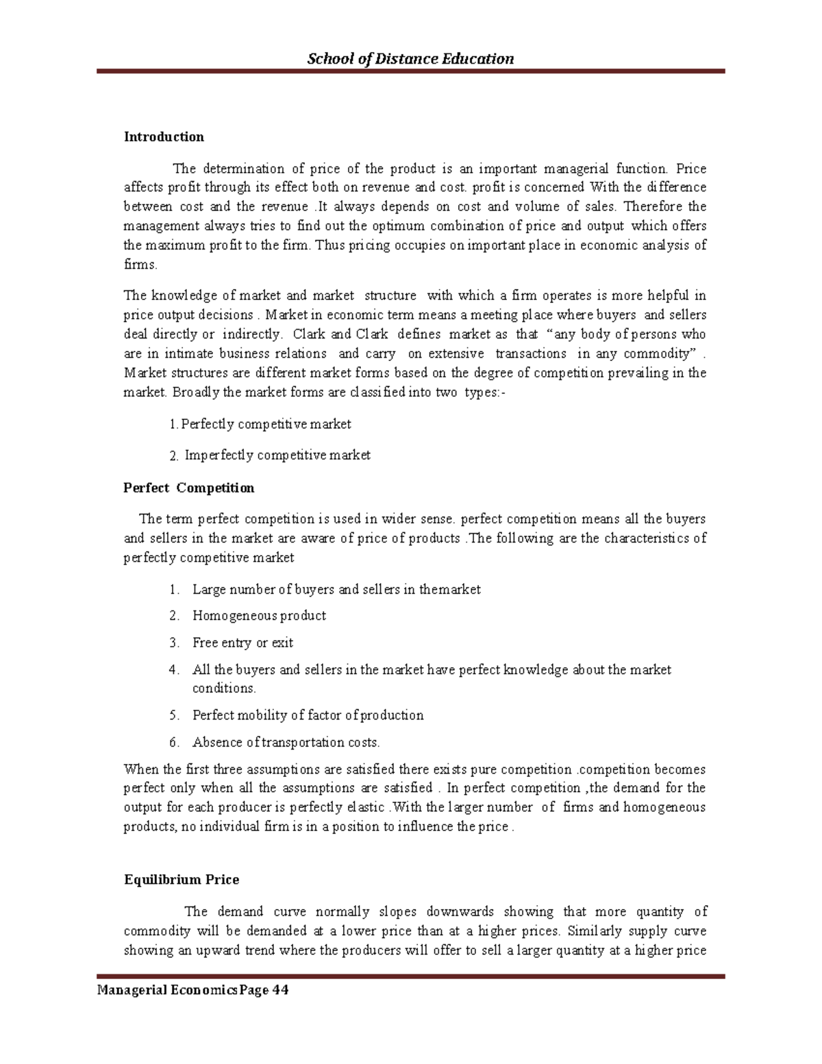 B.com Managerial Economics module 3 - Introduction The determination of ...