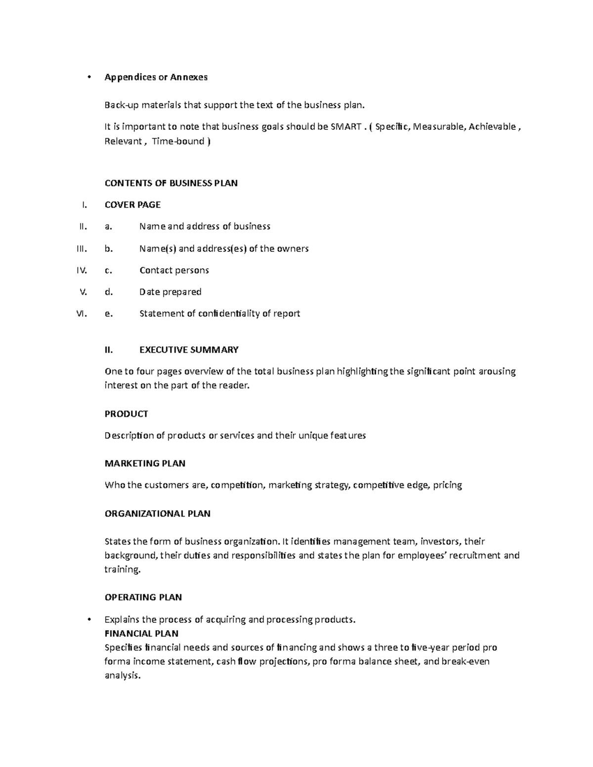 Appendices or Annexes - Appendices or Annexes Back-up materials that ...