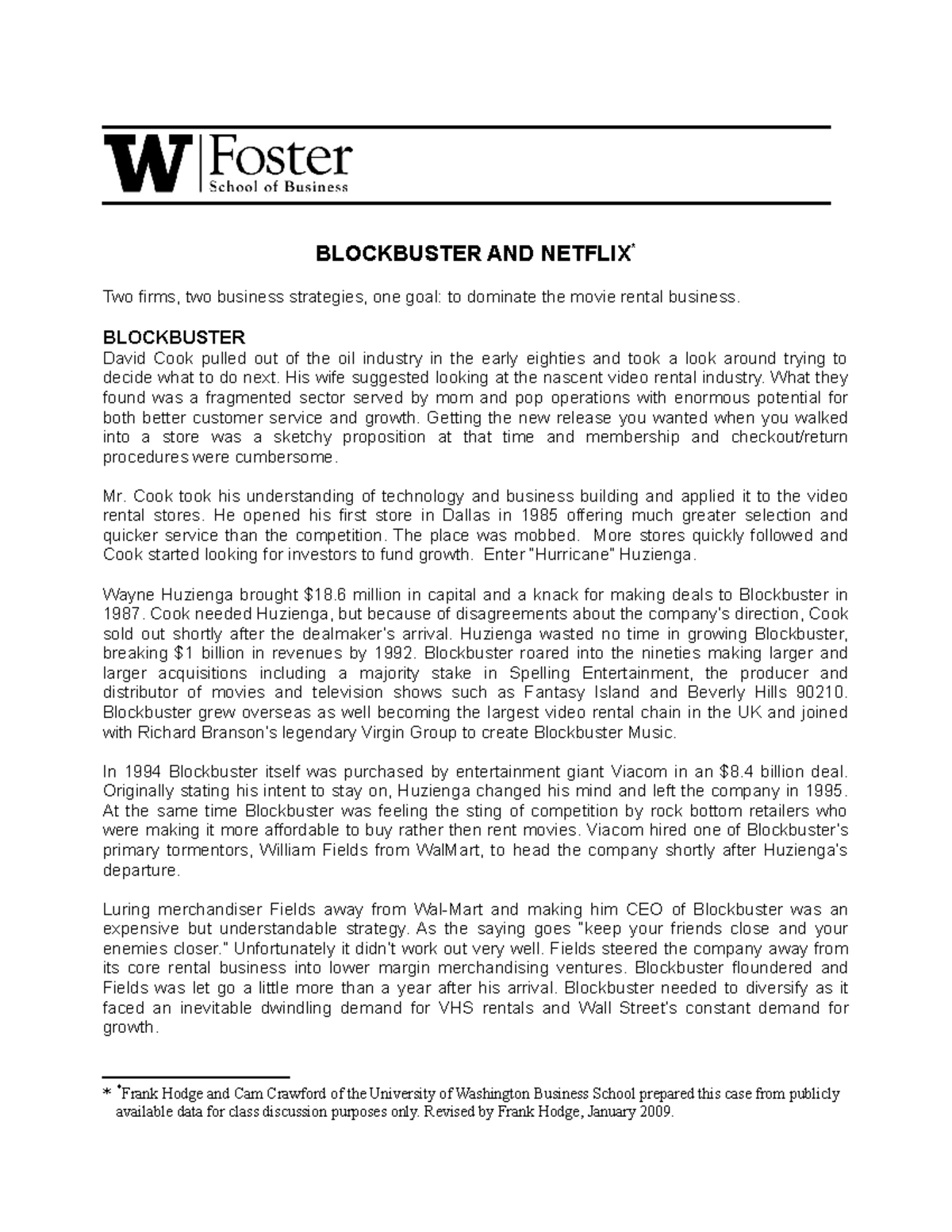 Blockbuster Netflix 2010 Update - BLOCKBUSTER AND NETFLIX* Two firms ...